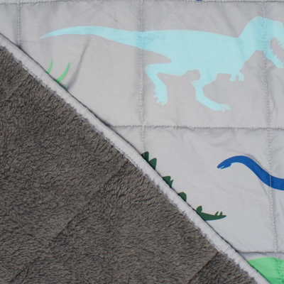 Weighted Blanket Kids Dino Sensory Sleep Therapy Anxiety Soft Teddy ...