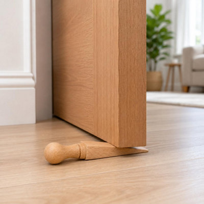 Welari Beechwood Door Wedge Stopper, Wooden, Portable - Bedroom, Living ...