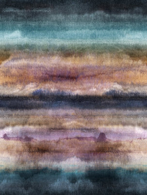 Welcome Home Multi-coloured Blurred Sunset Stripes A4 Sample
