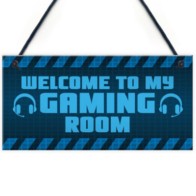 Welcome To My Gaming Room Sign Boys Bedroom Man Cave Sign Christmas ...