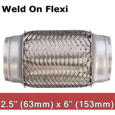 Weld on Exhaust Flexi Pipe Flexible Joint Repair Pipe Flex Tube 2 point ...