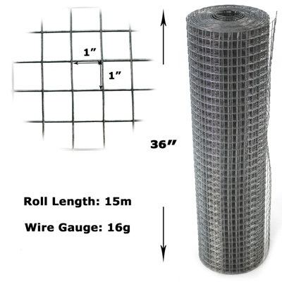 Welded Wire Mesh for Aviary Fencing Bird Coop Hutch 1in x 1in x 36in x ...