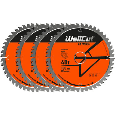 WellCut TCT Extreme Circular Saw Plunge Saw Blade 160mm x 20mm x 48T ...