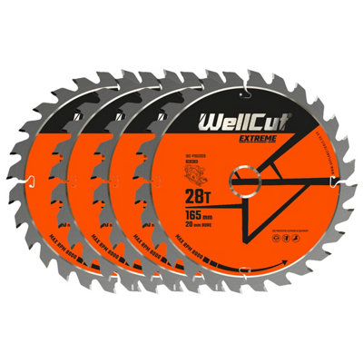 WellCut TCT Extreme Circular Saw Plunge Saw Blade 165mm x 20mm x 28T ...