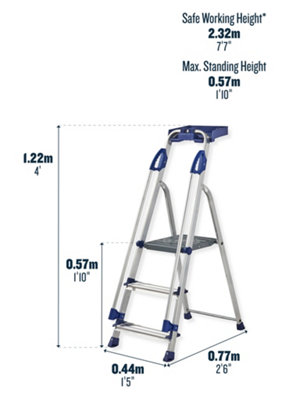 Werner Platform Stepladder 3 Tread Workstation