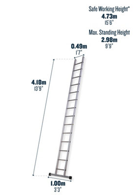 Werner Professional Square Rung Single Ladder 4.18m