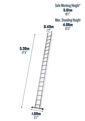 Werner Professional Square Rung Single Ladder 5.3m