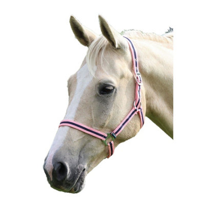 Wessex Horse Headcollar Pink/Navy (Cob)