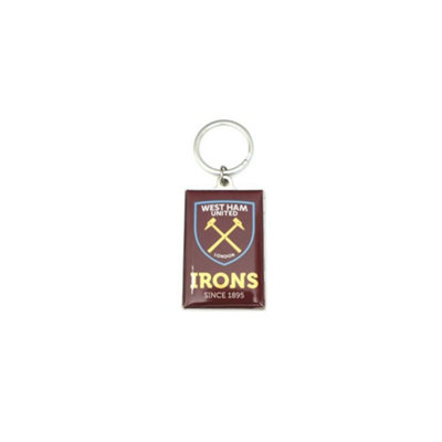 West Ham United FC Irons Keyring Burgundy/Yellow/Silver (One Size)