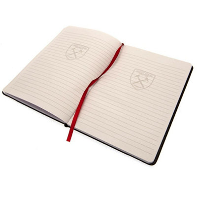West Ham United FC Premium Banded Faux Leather Notebook Maroon/Black ...