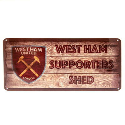 West Ham United FC Supporters Shed Plaque Brown (One Size) | DIY at B&Q