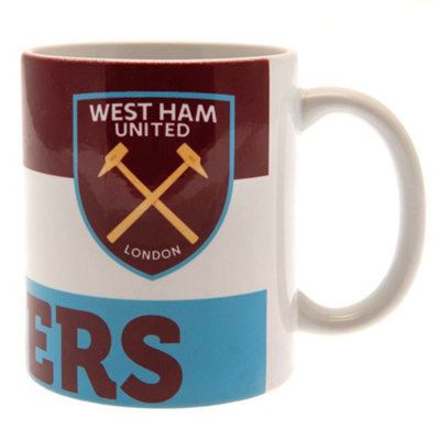 West Ham United FC The Hammers Mug Claret Red/Sky Blue/White (One Size)
