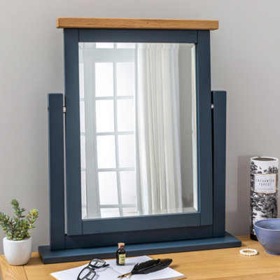 Westbury Blue Painted Vanity Mirror Adjustable Hinged Design with Light ...