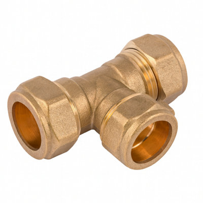 Westco 28mm x 28mm x 15mm Compression Reducing Tee Brass - Reliable ...