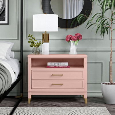 Westerleigh Wide Nightstand Pale Pink