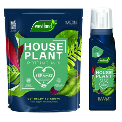 Westland Houseplant Potting Mix Compost Indoor Plant 4 Litres & Feed ...