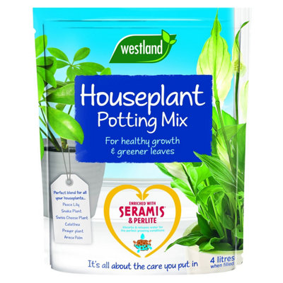 Westland Houseplant Potting Mix Compost Indoor Plant 4 Litres Seramis ...