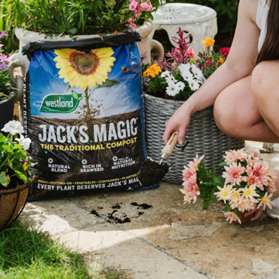 Westland Jack's Magic All-Purpose Compost 50L, Seaweed-Enriched Multi ...