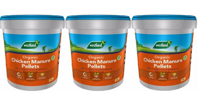 Westland Organic Chicken Manure Bucket 10Kg Pack of 3