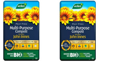 Westland Peat Free Multi Purpose Compost with Added John Innes 50L Pack ...