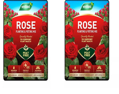 Westland Rose Planting & Potting Peat Free Mix 50L Pack of 2