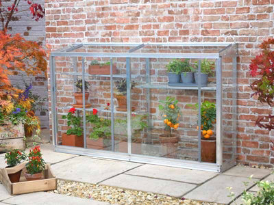 Westminster Half 5 Feet Small Greenhouse - Aluminium/Glass - L151 x W33 ...
