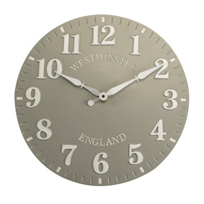 Westminster Indoor or Outdoor Wall Clock - Battery Powered Weather ...