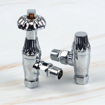 Westminster Thermostatic Radiator Valve Chrome (Pair) | DIY at B&Q