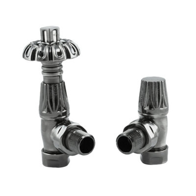 Westminster Thermostatic Radiator Valves Black Nickel (Pair) | DIY at B&Q
