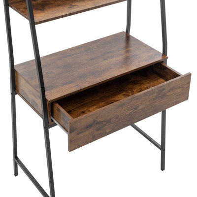 WestWood Bookcase Ladder Design With Desk 3 Tiers Storage Office Home ...