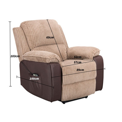 WestWood Fabric Leather Electric Recliner Single Sofa Reclining ...