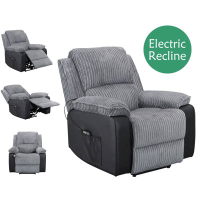 WestWood Fabric Leather Electric Recliner Single Sofa Reclining ...