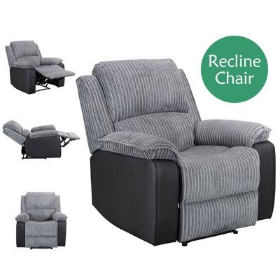 WestWood Fabric Leather Manual Recliner Single Sofa Reclining Armchair ...