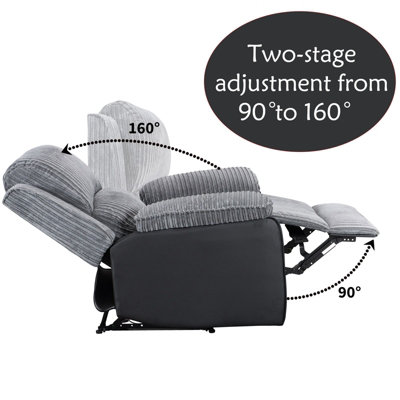 WestWood Fabric Leather Manual Recliner Single Sofa Reclining Armchair ...