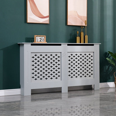 WestWood Grey Painted Radiator Cover Wall Cabinet Wood MDF Traditional ...