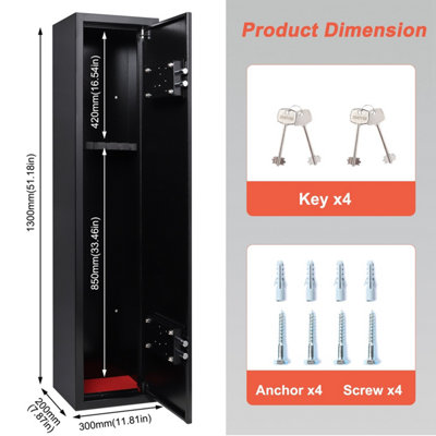 WestWood Home Heavy Duty Steel 6 Gun Safe Shotgun Rifle Cabinet Storage ...