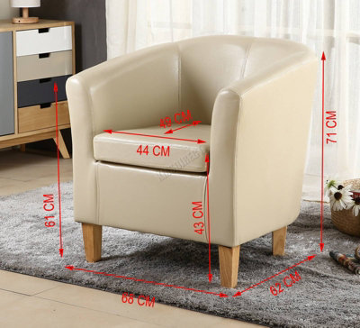 WestWood Luxury Faux Leather Tub Chair Armchair Office Reception Sofa ...