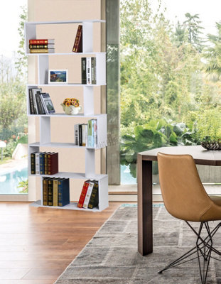 WestWood PB 6 Tier S Shape Bookshelf Bookcase Stand Storage Display ...