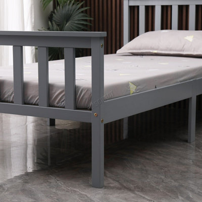 WestWood Single Bed Solid Pine Wood Frame With Footboard Wood Slat ...