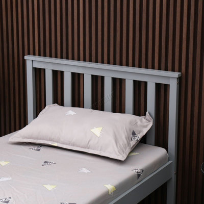 WestWood Single Bed Solid Pine Wood Frame With Footboard Wood Slat ...