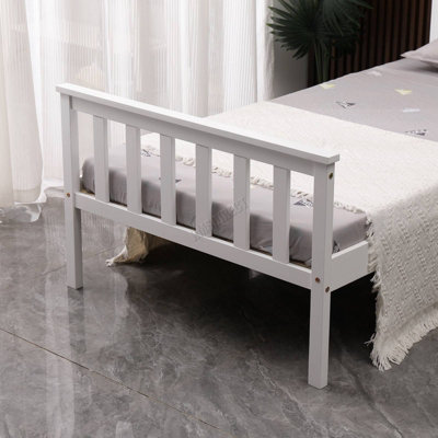 WestWood Single Bed Solid Pine Wood Frame With Footboard Wood Slat ...