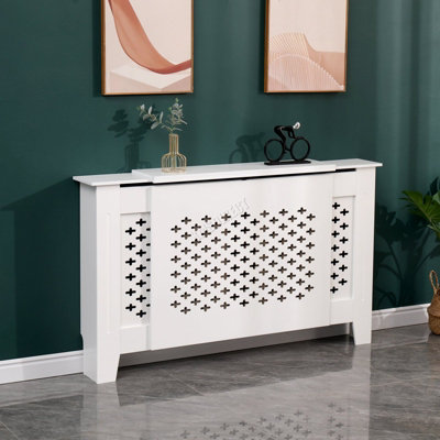 WestWood White Painted Radiator Cover Wall Cabinet Wood MDF Traditional ...