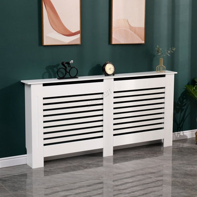 WestWood White Painted Radiator Cover Wall Cabinet Wood MDF Traditional ...