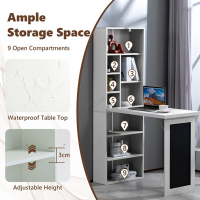 White desk with shelf on top store
