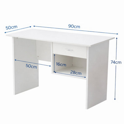 Wexford Computer Desk With Storage Shelf and Drawer - White