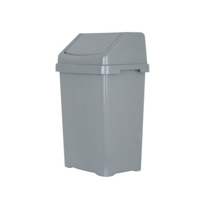 Wham 2 Piece Casa Bin Set (25L/50L Swing Bin) Silver | DIY at B&Q