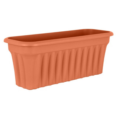 Wham 2x Vista Terracotta Plastic Planter, Extra Large Rectangular ...