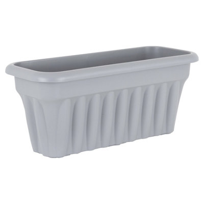 Wham 2x Vista Upcycle Grey Plastic Planter, Large Rectangular Trough ...