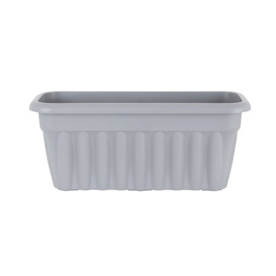 Wham 2x Vista Upcycle Grey Plastic Planter, Large Rectangular Trough ...