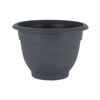 Wham 4x Bell Pot 48cm Plastic Planter Slate, Large Round Garden Floor ...